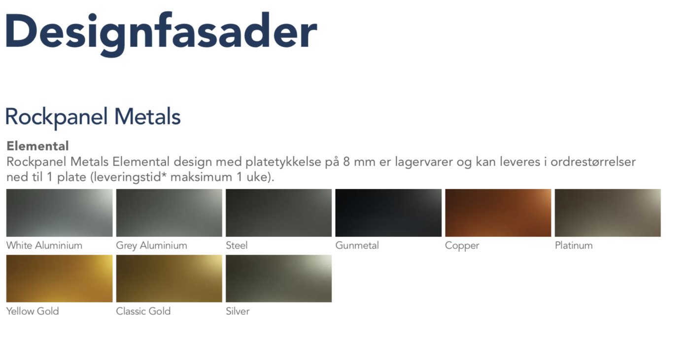 Rockpanel metals - Sørbøen Bygg & Landbruk
